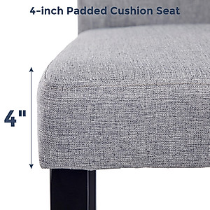 IULULU Dining Chairs Set of 4 Upholstered Linen High-Back, Grey