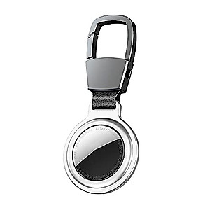JIML Aluminum Alloy Magneto Airtags Case Keychain Holder Anti-Loss airtags Cover Locator Tracker Finder Case Cover for Air Tags (Silver)