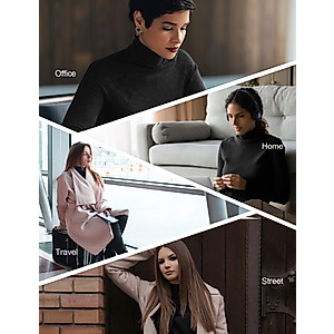 HOPLYNN 3 Pack Turtlenecks Women Long Sleeve Pullover Baselayer Undershirts Sweater Tops Mock Turtle Neck Shirts Black Red Grey Large