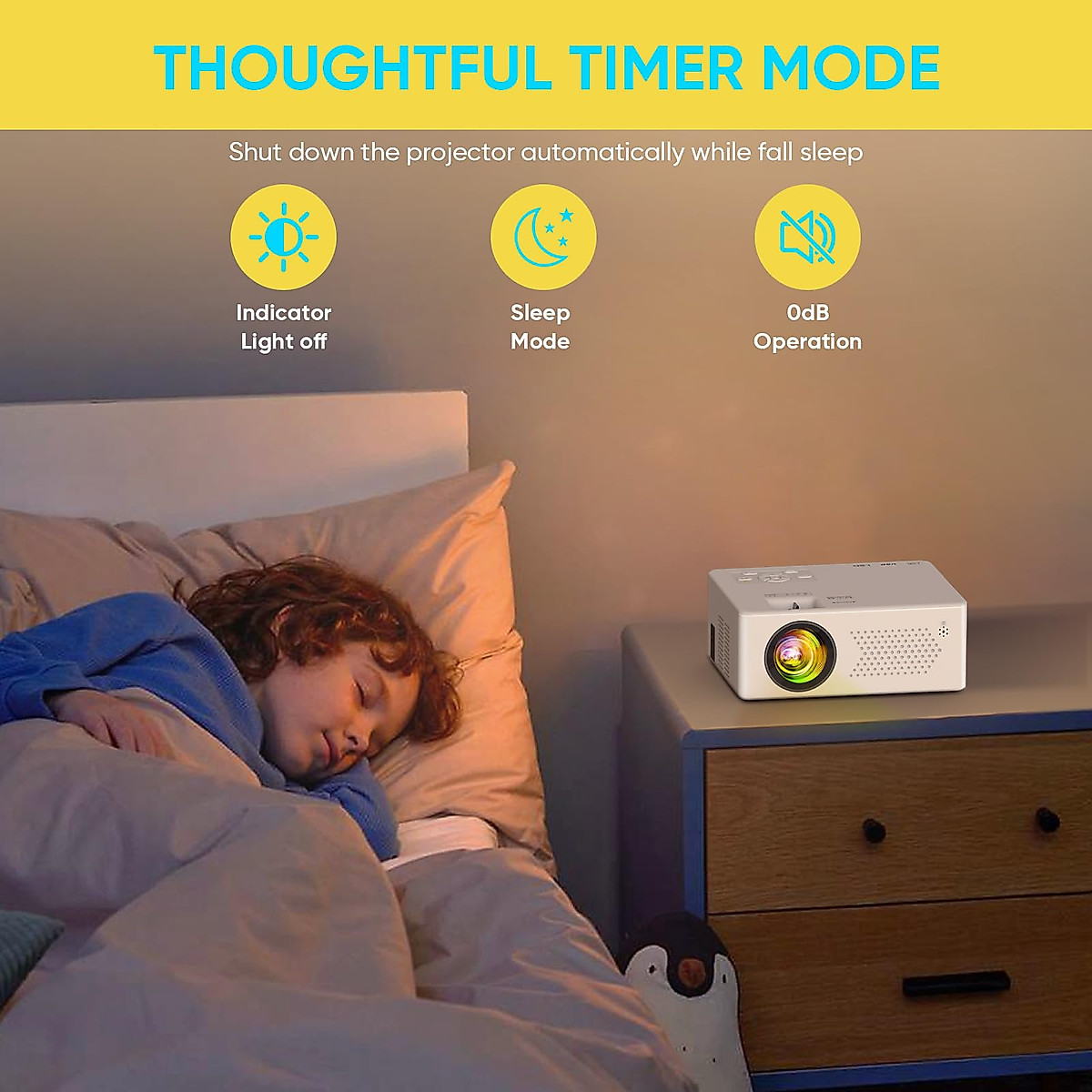 PURSHE Mini Projector 7500L, Full HD 1080P Supported Portable Outdoor Movie Projector for iOS, Android, Windows, Compatible with TV Stick/HDMI/Smartphone/PS4/USB [Remote Control Included]