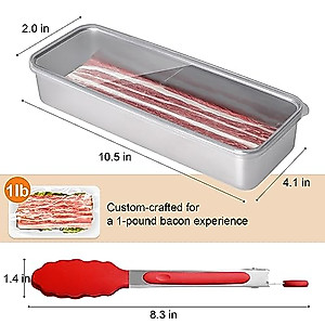 SIUDANGKA 2 Pack Bacon Container for Refrigerator, Stainless Steel Airtight Deli Meat Container for Fridge