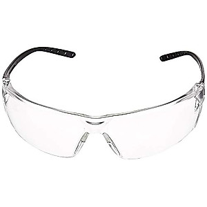 AmazonCommercial Double Lens Safety Glasses (Clear/Black), Anti-scratch, 12-pack
