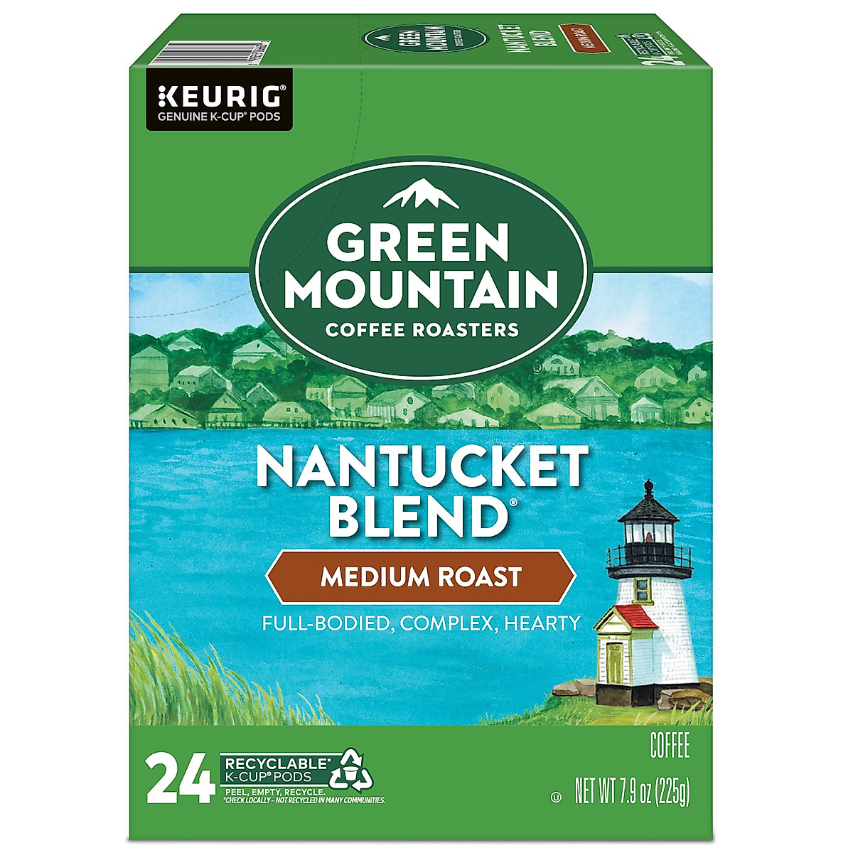 Green Mountain Coffee Roasters Nantucket Blend, Single-Serve Keurig K-Cup Pods, Medium Roast Coffee, 24 Count (Pack of 4), Total 96 Count