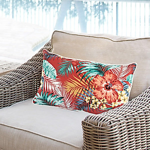 IN4 Care Lumbar Pillow Covers Set of 2, Outdoor Indoor Waterproof Decorative Patio Lumbar Pillowcase Shell 12x20 Inch, Rectangular Cushion Case for Couch Sofa Garden Farmhouse-Sadira Chili Haze