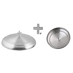 Communion Ware Holy Wine Serving Tray with A Lid & A Stacking Bread Plate with A Lid + 40 Cups - Stainless Steel (Matte)
