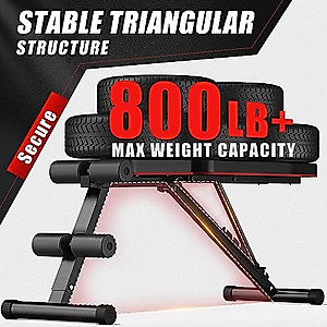 Yagud Weight Bench Press, Adjustable Workout Benches for Home Gym Dumbbell Exercise, 800 LB Stable Incline Decline Bench for Full Body Workout, 2 Sec Fast Folding Strength Training Sit up Bench