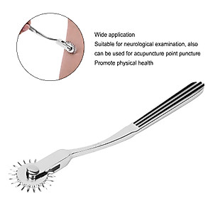 Neuro Pinwheel, Compact Portable Ergonomic Wartenberg Neuro Pinwheel 22 Metal Spikes Rolling Fan for Neurological Examination