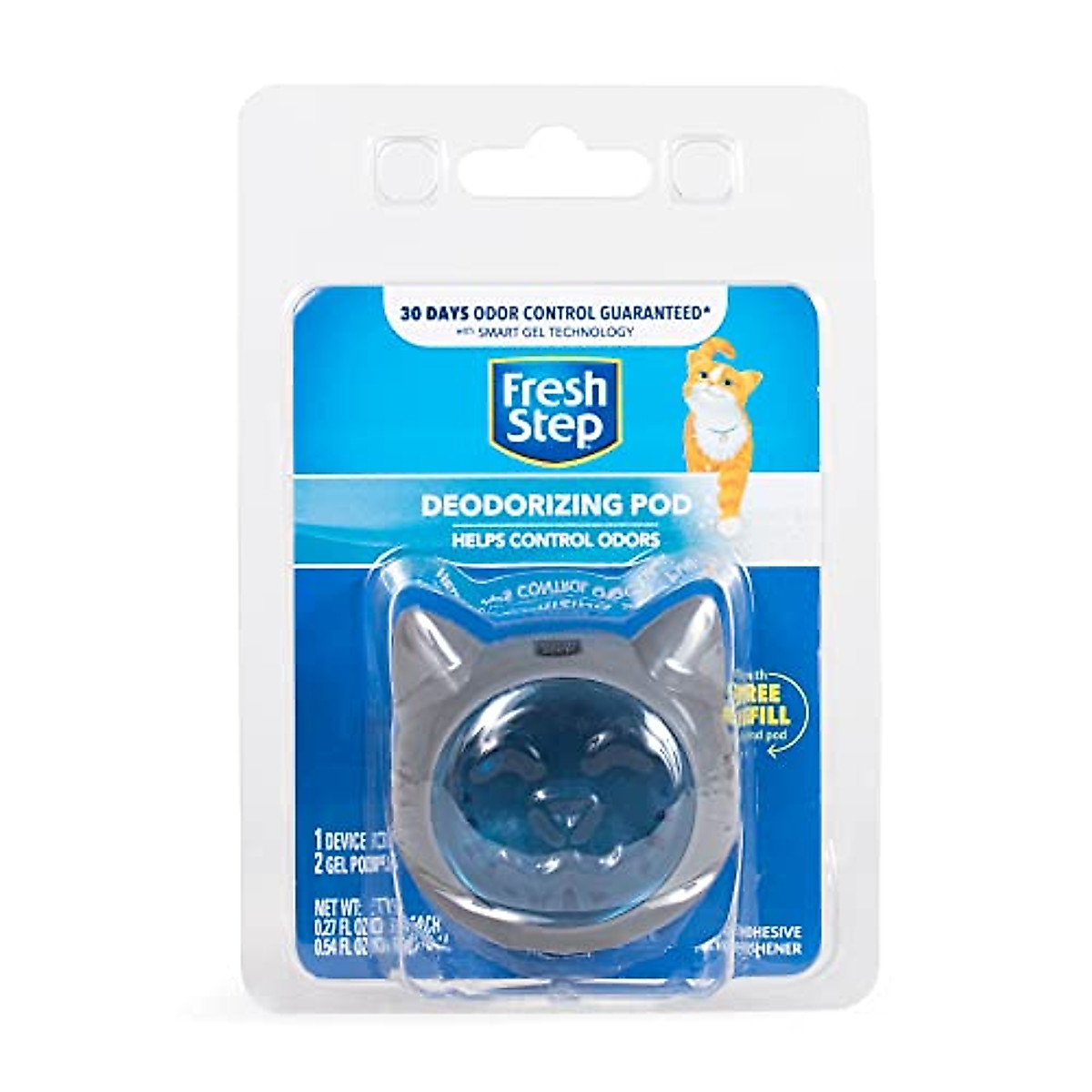 Fresh Step Litter Box Deodorizing Gel Pod | Cat Litter Box Deodorizer | Combats Cat Odors and Neutralizes Smells to Keep Your Home Clean | 1 Adhesive Device + 2 Gel Refills