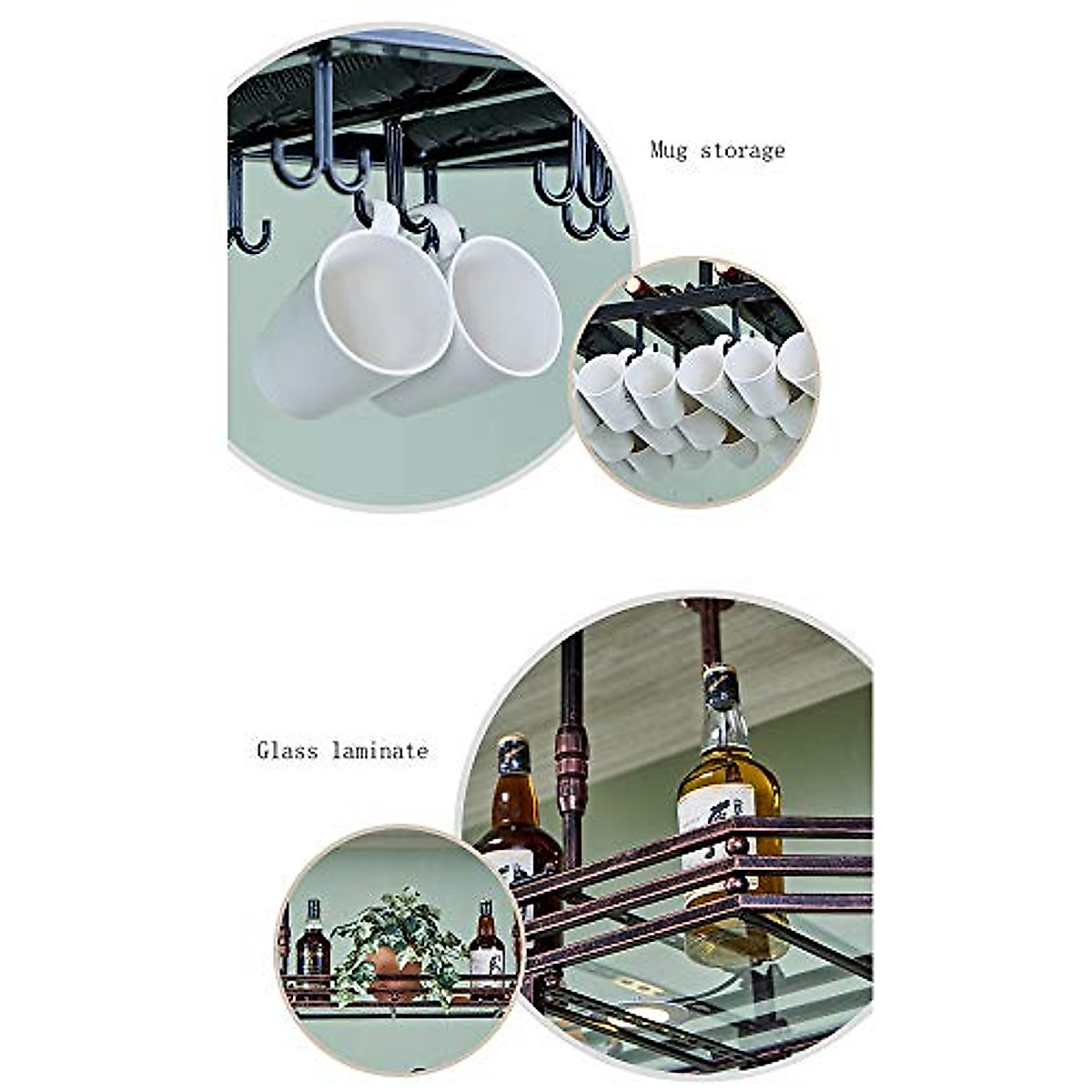Wine Glass Rack Upside Down Bar Bar Creative Goblet Rack European Style Home J1023, PIBM, 80x35cm