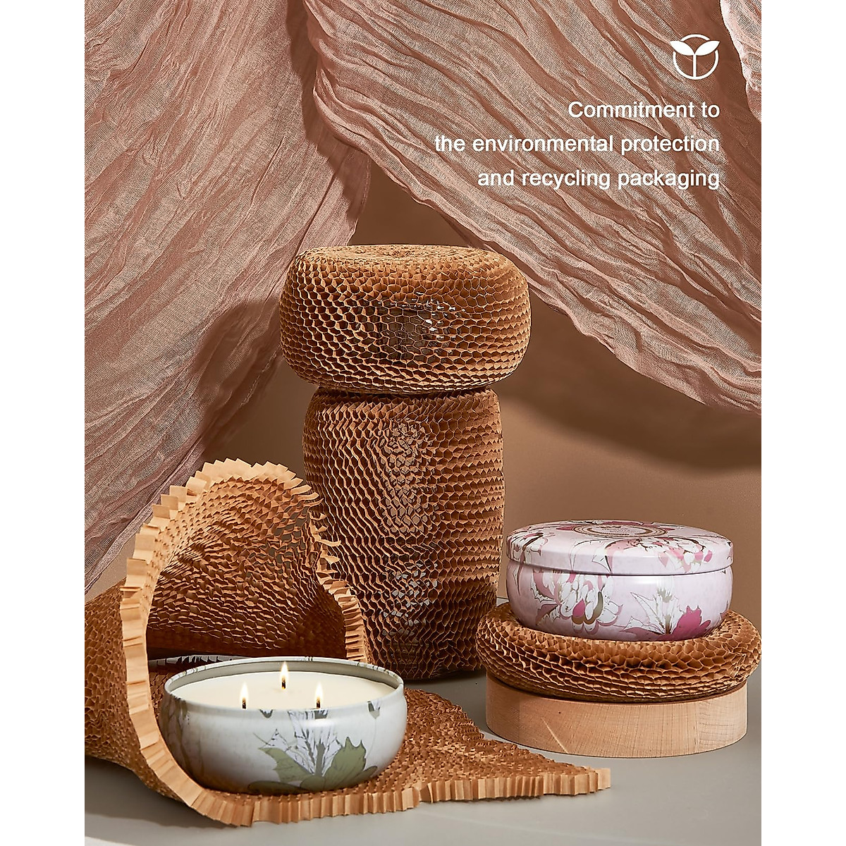 M&SENSE Soothing Eucalyptus Scented Candles, Large 3 Wick Soy Tin Candle, Over 40 Hour Burning Time, 100% Natural Vegan Wax, Relaxing Aromatherapy Aesthetic Candle Gift for Women Men