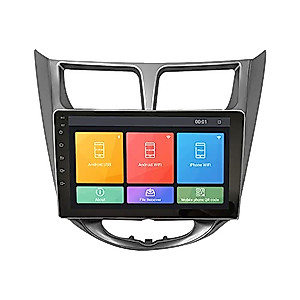 Android 10 Autoradio Car Navigation Stereo Multimedia Player GPS Radio 2.5D Touch Screen forHyundai Verna/Accent/Solaris 2010-2016 Silver Quad Core 1GB Ram 16GB ROM