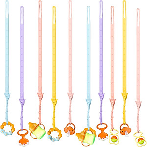Nuanchu 10 Pcs Toy Straps for Baby, Silicone Set Pacifier Clip, Applies to Car Seat Toy, Teether Toy, High Chair, Stroller Accessories, Baby Toy Clips, Cribs, Rocking Chair