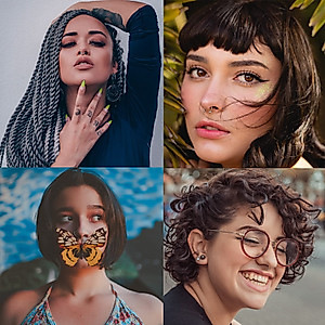 prgislew Nose Piercing Kit Piercing Kit Includes Nose Stud Rings 316L Steel Piercing Needles and Piercing Clamps Nose Nail Piercing Hoops for Nose Piercing Tools, Piercing Supplies