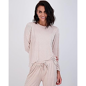 Real Essentials Women’s Long Sleeve Pajama Sets Ladies Soft Winter Fall Sleepwear Pajamas Clothes Loungewear Long Sleeve Tops Pants Bottoms Fall Warm Silky Pj Sets for Women, Set 3, Medium, Pack of 2