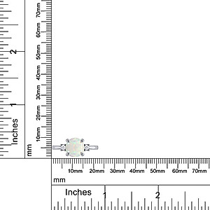 GEMVIO Collection Round Cut 6MM Natural White Opal Gemstone & Diamond Accent Solitaire Rings in 14K White Gold Over Sterling Silver Engagement Anniversary Promise Ring For Womens (0.70Cttw) Size-7.5