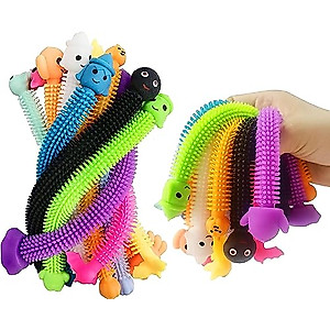 Cherislpy 5.5" Halloween Cauldron with 20 Pcs Stretchy Strings Stress Relief and Anti-Anxiety Toys Assortment for Kids Boys Girls Halloween Party Favors,Halloween Decorations