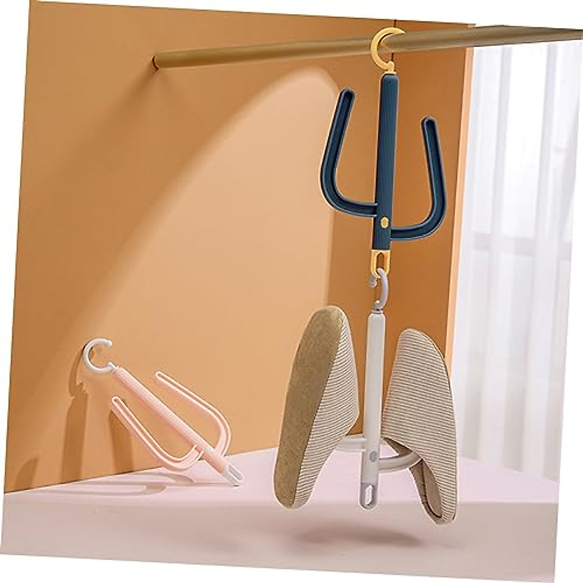 Swivel Hook Hanger Small Drying Rack Multi Purpose Hanger Swivel Hooks Small Clothes Drying Rack Shoe Racks Shoes Hanger Slipper Drying Racks Shoe Hook abs rotatable to Rotate