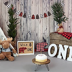 WAWOO Buffalo Plaid Garland for Christmas Tree - Lumberjack Hanging Bunting Banner, Buffalo Plaid Fireplace Garland, Indoor Outdoor Decoration, Photo props, Buffalo Plaid Decor