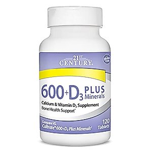 21st Century Calcium 600 Plus D Plus Minerals Caplets, 120Count (27498)
