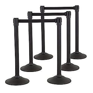 US Weight Sentry Stanchion with 6.5 Foot Retractable Belt – Easy Connect Assembly (Pack of 6)