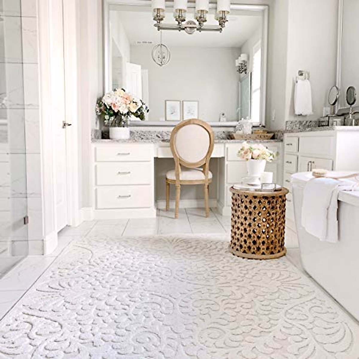 My Texas House by Orian Indoor/Outdoor Bluebonnets Area Rug, 7'9" x 10'10", Natural