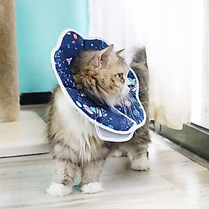 SUSWIM Cute,Soft Cat Recovery Collar,Adjustable Pet Cat Cone Collar,Pet Neck Donut Protective Recovery Cone for Cat-Comfortable Lightweight Elizabethan Collar for Kitten Prevent from Lick Wound