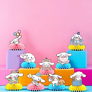 Educatgame Kawaii Centerpieces for Tables - Set of 9, Kawaii Party Decorations, Kawaii Party Supplies, Kawaii Table Decorations, Cute Anime Honeycomb Centerpieces for Birthday Party