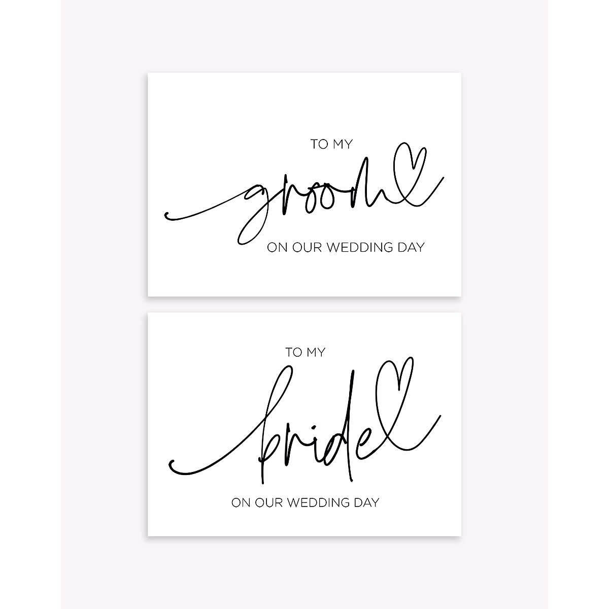 Simple To My Bride and To My Groom On Our Wedding Day Card Set For Husband and Wife