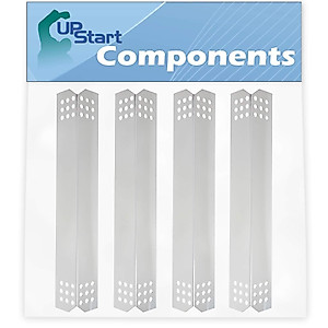 4-Pack BBQ Grill Heat Shield Plate Tent Replacement Parts for Jenn Air 720-0709B - Compatible Barbeque Stainless Steel Flame Tamer, Flavorizer Bar, Vaporizer Bar, Burner Cover 16 1/8"