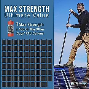 Cleantite Solar Panel Cleaner, Solar Sheen Max 32oz (Makes 166 Gallons) and 1 Gallon Battery Powered Sprayer HD1000-S