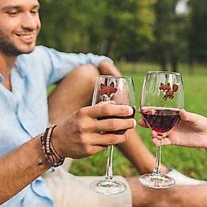 Simply Charmed Fox and Owl Wine Glass Charms - Magnetic Drink Markers for Regular or Stemless Glasses