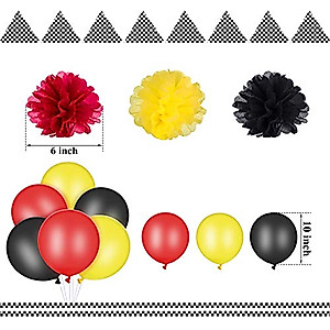 39 Piece Truck Birthday Party Supplies Happy Birthday Banner Truck Banner Triangle Bunting Flags Pom Poms Flowers Hanging Swirls Truck Shape Balloons Multicolor Balloons Cupcake Topper