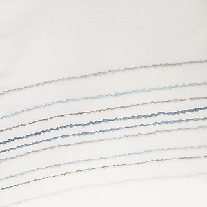 Levtex Home - Terrington Duvet Cover Set - King Duvet Cover (106 x 94in.) + Two King Pillow Cases (36 x 20in.) - Stripe White and Blue - Cotton