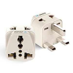 OREI USA to UK, UAE, Hong Kong & More (Type G) Travel Adapter Plug - 2 in 1 - CE Certified - RoHS Compliant - 2 Pack - White Color (DB-7-2PK)