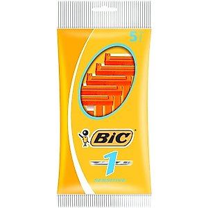 Bic Men Classic Sensitive Disposable Razors, 5 Count (Pack of 1)