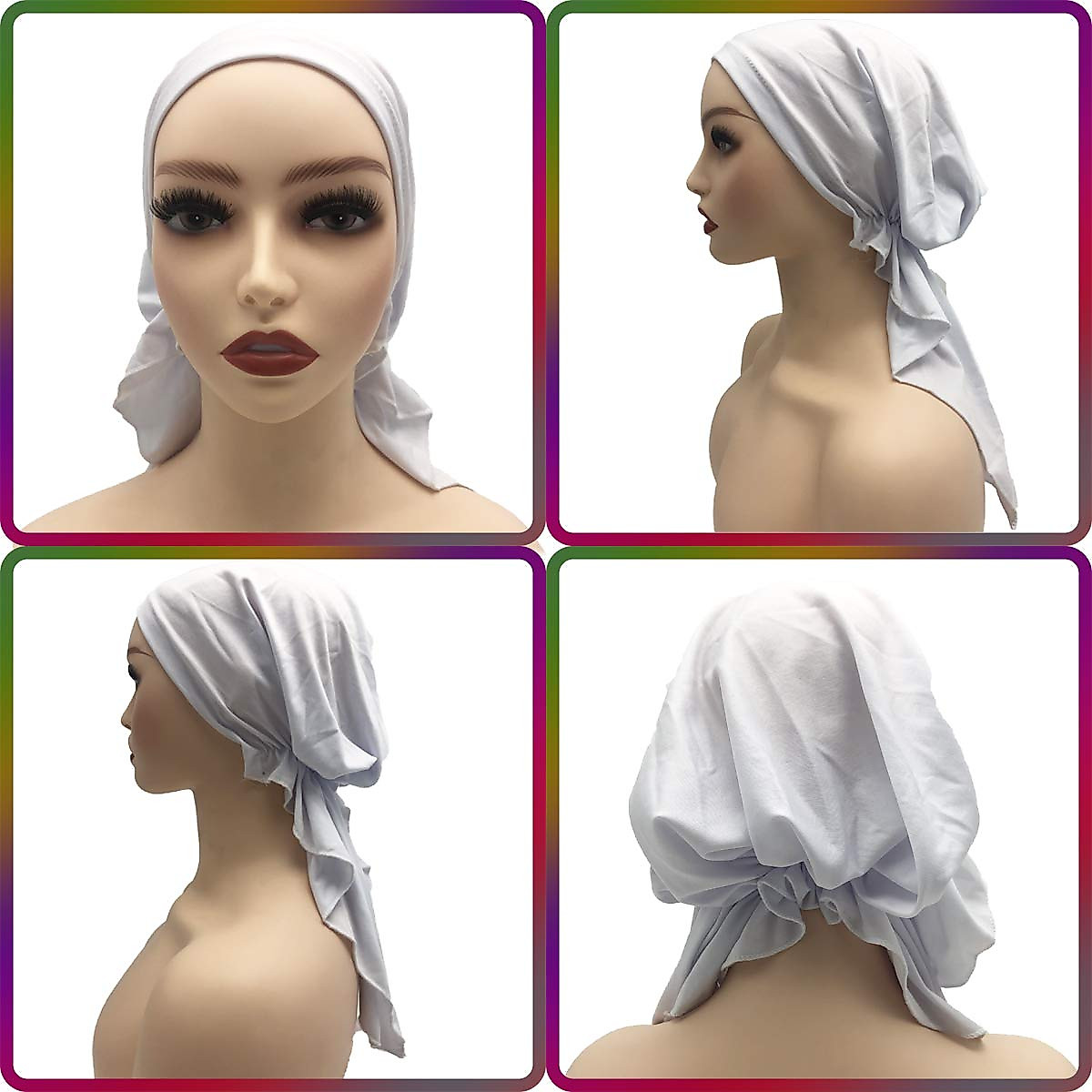 JarseHera Pre Tied Head Covers Sets Chemo Beanies for Women Slip On Lightweight Chemo Bandana Turban