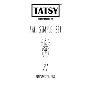 Temporary Tattoo Set By Tatsy, The Simple Set, For Women and Men, Original, Unique Design, Cover Up, Modern, Hipster, Minimalistic Tiny, Urban, Writing, Stars, Anchor, Heart, Hands, Waterproof Tattoos