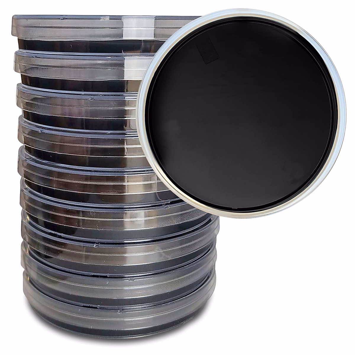 ES EVVIVA SCIENCES Prepoured Black Potato Dextrose Agar Plates – Includes Both Black Dye & Charcoal - Enhanced Culture Visualization - Excellent Growth Medium - Great for Mushrooms & Science Projects