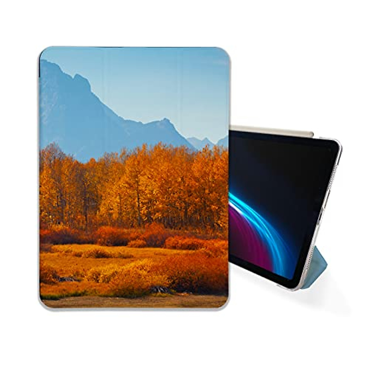 Mountain Autumn Leaves Nature case Compatible with iPad Mini Air Pro 7.9 8.3 9.7 10.2 10.9 11 12.9 inch Pattern Cover New 2022 2021 Trifold Stand 3 4 5 6 7 8 9 Generation 187 (10.9" Air 4)