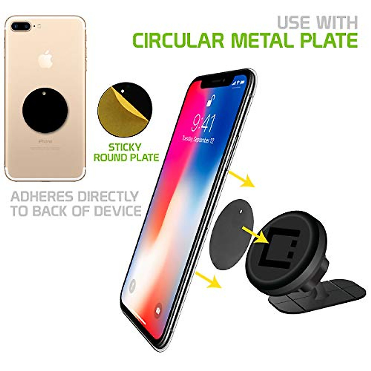 Magnetic Phone Holder for Car, Magnetic Phone Mount for Car, Universal Car Dashboard Phone Mount for iPhone 14 Pro Max Plus 13 12 11 Galaxy Z Flip, Z Fold Google Pixel Moto Mini iPad Tablets