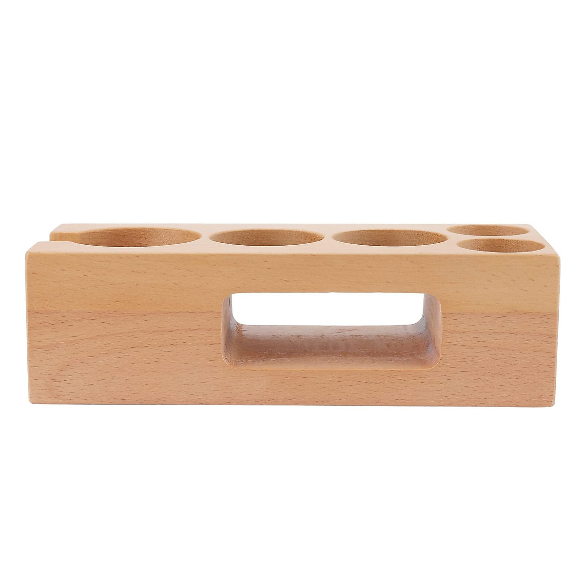 Coffee Tamper Holder, Wooden Non Slip Coffee Tamping Espresso Station for Cafe Home(L)