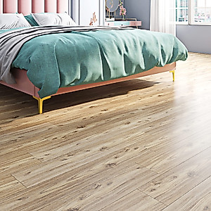 Livelynine 32-Tiles 6X36 Peel and Stick Floor Tile Wood Look Waterproof Vinyl Flooring Self Adhesive Wood Planks PVC Laminate Flooring Renter Friendly Floor Tiles Sticky Tiles Natural Vinyl Plank