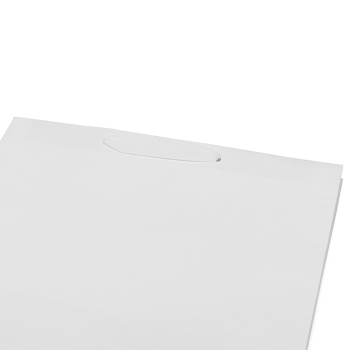 White Gift Bags with Handles - 16x6x12 Inch 50 Pack Designer Shopping Bags in Bulk, Large Gift Wrap with Fabric Ribbon Handles for Boutiques, Small Business, Retail Stores, Merchandise, Birthdays