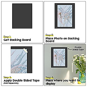 Golden State Art, 8x10 Uncut Photo Mat Matboard, Black Backing Board for Frame, Picture (8x10, 10 Pack)