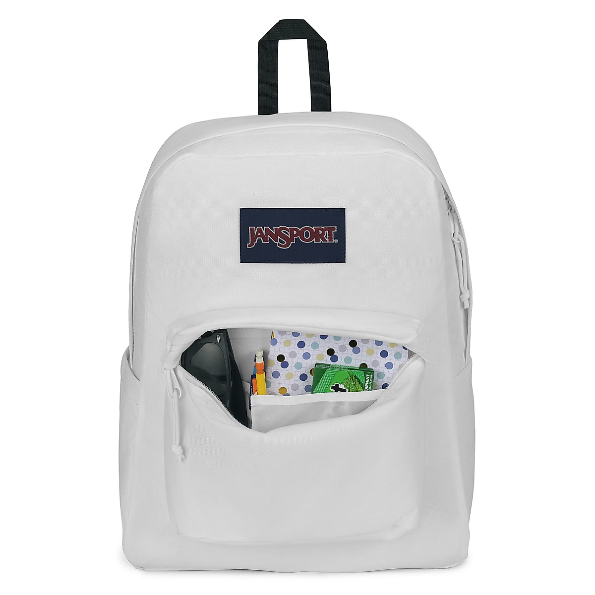 JanSport SuperBreak Backpack - School, Travel, or Work Bookbag with Water Bottle Pocket - White
