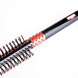 Uppercut Deluxe Quiff Roller, Non-Slip All Hair Hairbrush For Unisex Adult, Black & Red