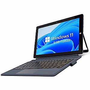 Windows 11 Tablet 10.1 inch Touchscreen, 6GB Memory 128GB Storage, Intel N4120 Ultra Slim Windows Tablets PC IPS HD Display with Keyboard, 2.4G/5G WiFi, USB3.0, Micro HDMI, Bluetooth4.2, Dual Camera