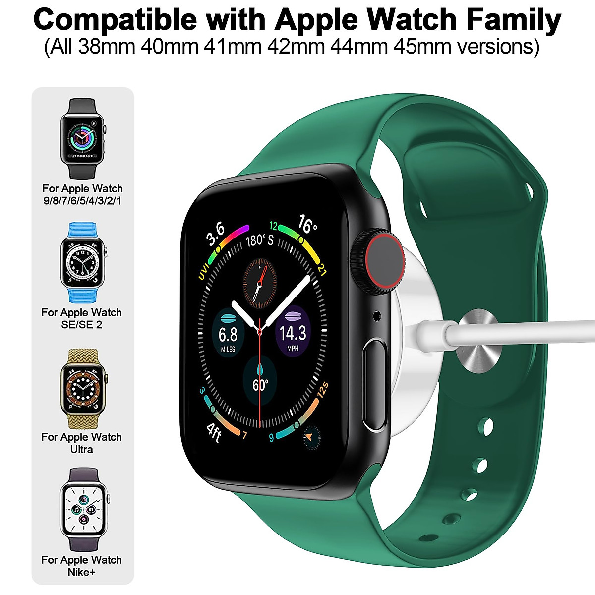 𝟐𝟎𝟐𝟒 𝐔𝐩𝐠𝐫𝐚𝐝𝐞𝐝 for Apple Watch Charger Magnetic Fast Charging Cable [Portable] Magnetic Wireless Charging Compatible with iWatch Series Ultra/9/8/7/6/SE/SE2/5/4/3/2-[6.6FT] White