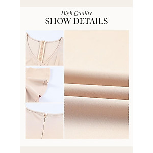 Dokotoo Women's Warp V Neck Ruffle Short Sleeve A Line Swing Flared Cocktail Party Midi Dress Formal Dresses for Women Evening Party Apricot XL