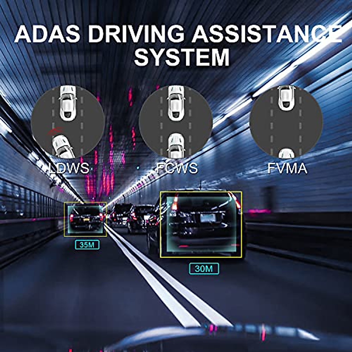 PASASABLE USB Dash Camera Car DVR Night Vision HD 1080P, 140° Wide Angle Road Video Recorder Support ADAS, Loop Recording